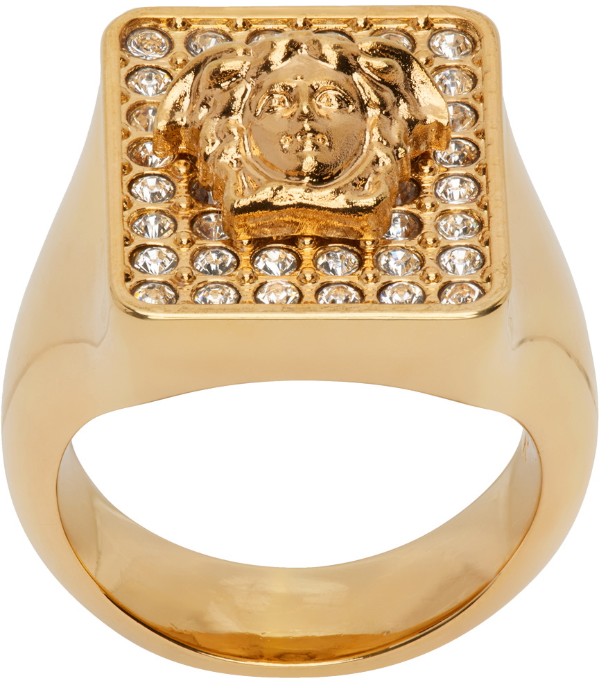 Versace Gold Medusa Tiles Ring Versace