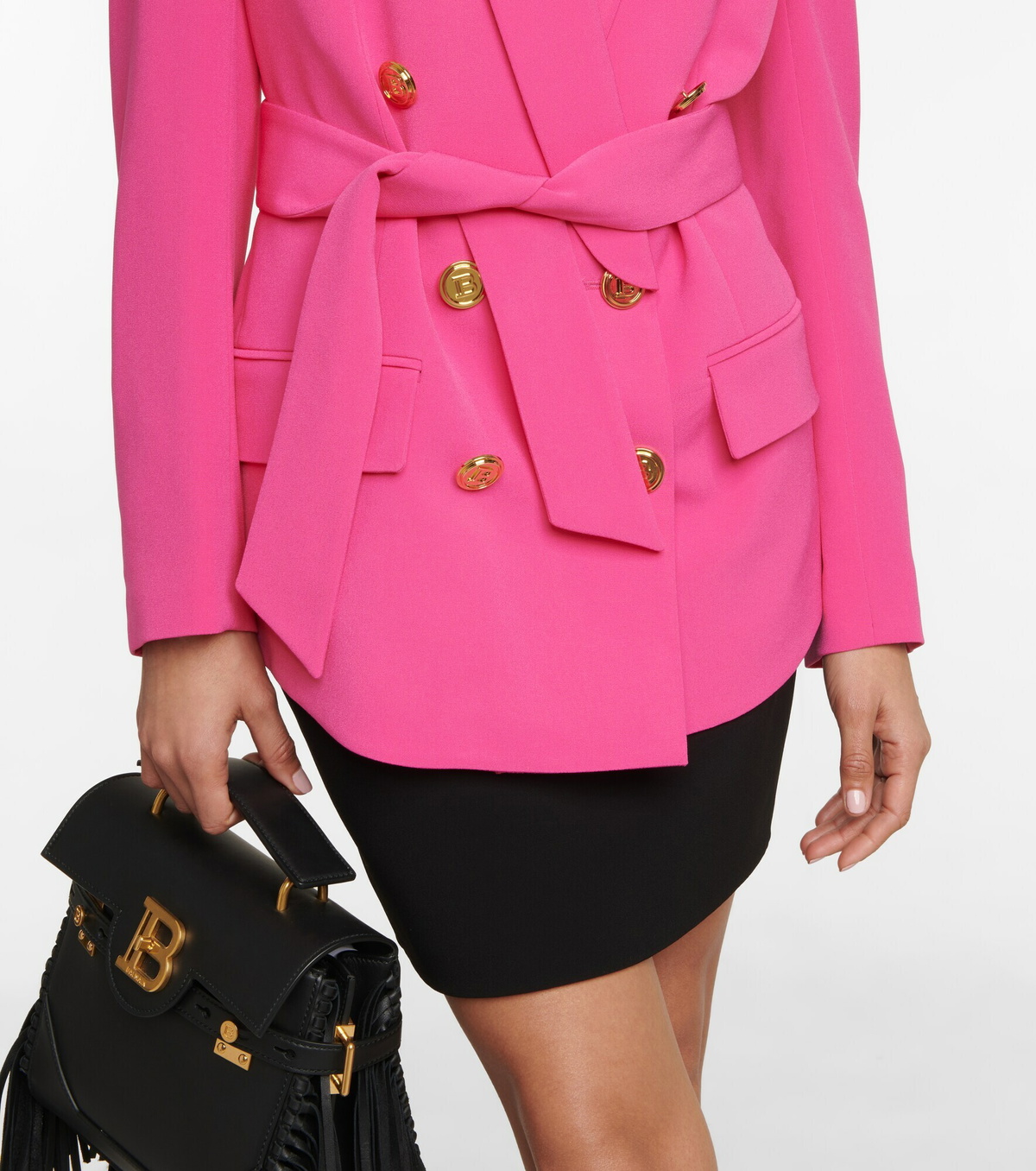 Balmain - Double-breasted belted blazer Balmain