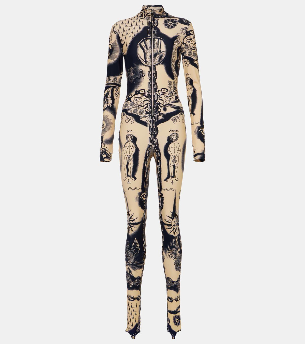 Jean Paul Gaultier Tattoo Collection printed jersey catsuit Jean Paul ...