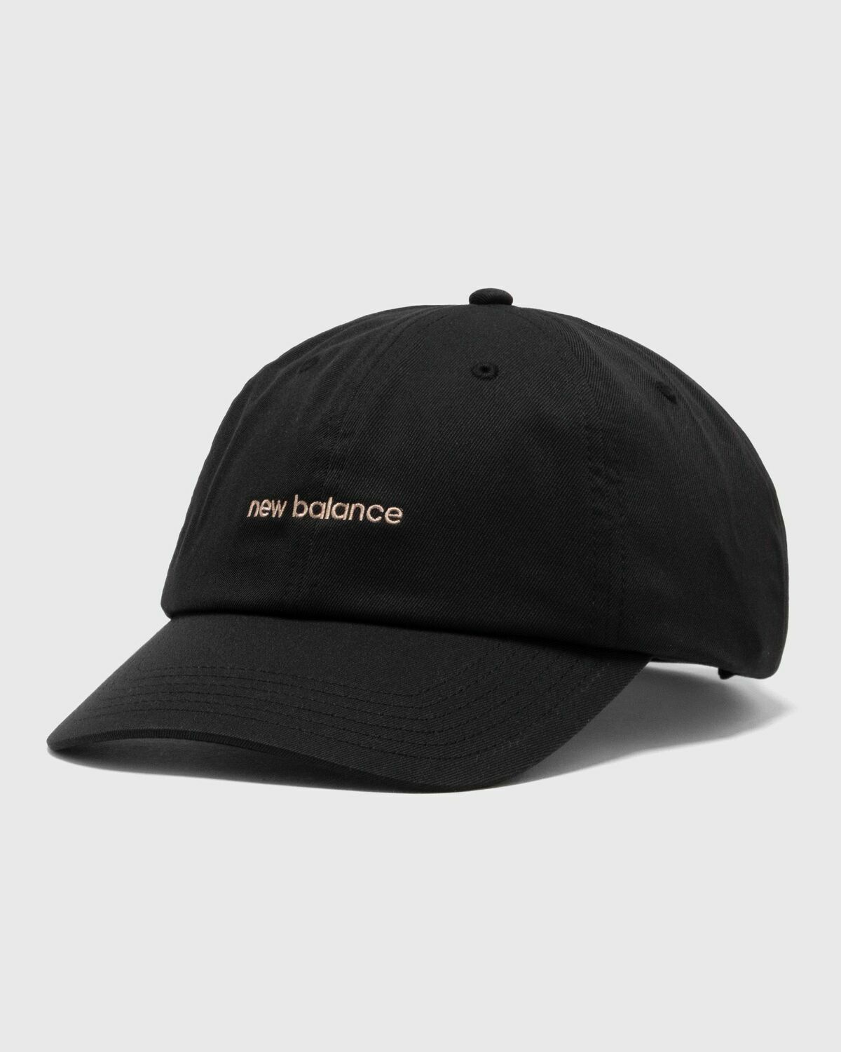 New Balance 6 Panel Linear Logo Hat Black Caps New Balance