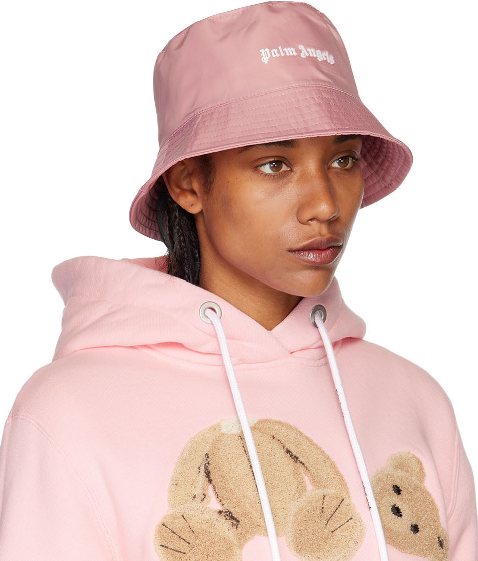 Palm Angels Pink Classic Logo Bucket Hat Palm Angels