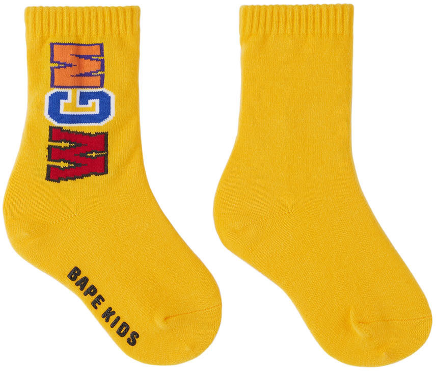 BAPE Kids Yellow Shark Socks A Bathing Ape