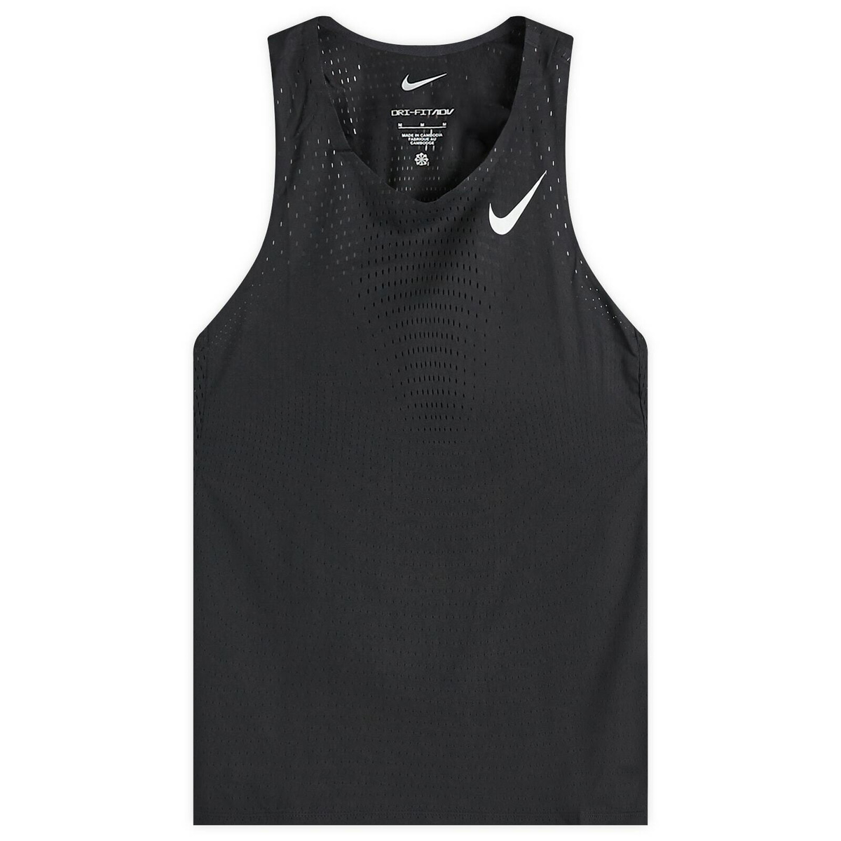Nike Running Men's Aeroswift Singlet in Black/Summit White Nike Running