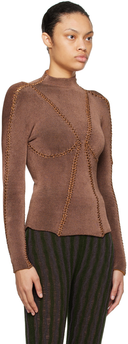 Isa Boulder SSENSE Exclusive Taupe Patch Turtleneck Isa Boulder