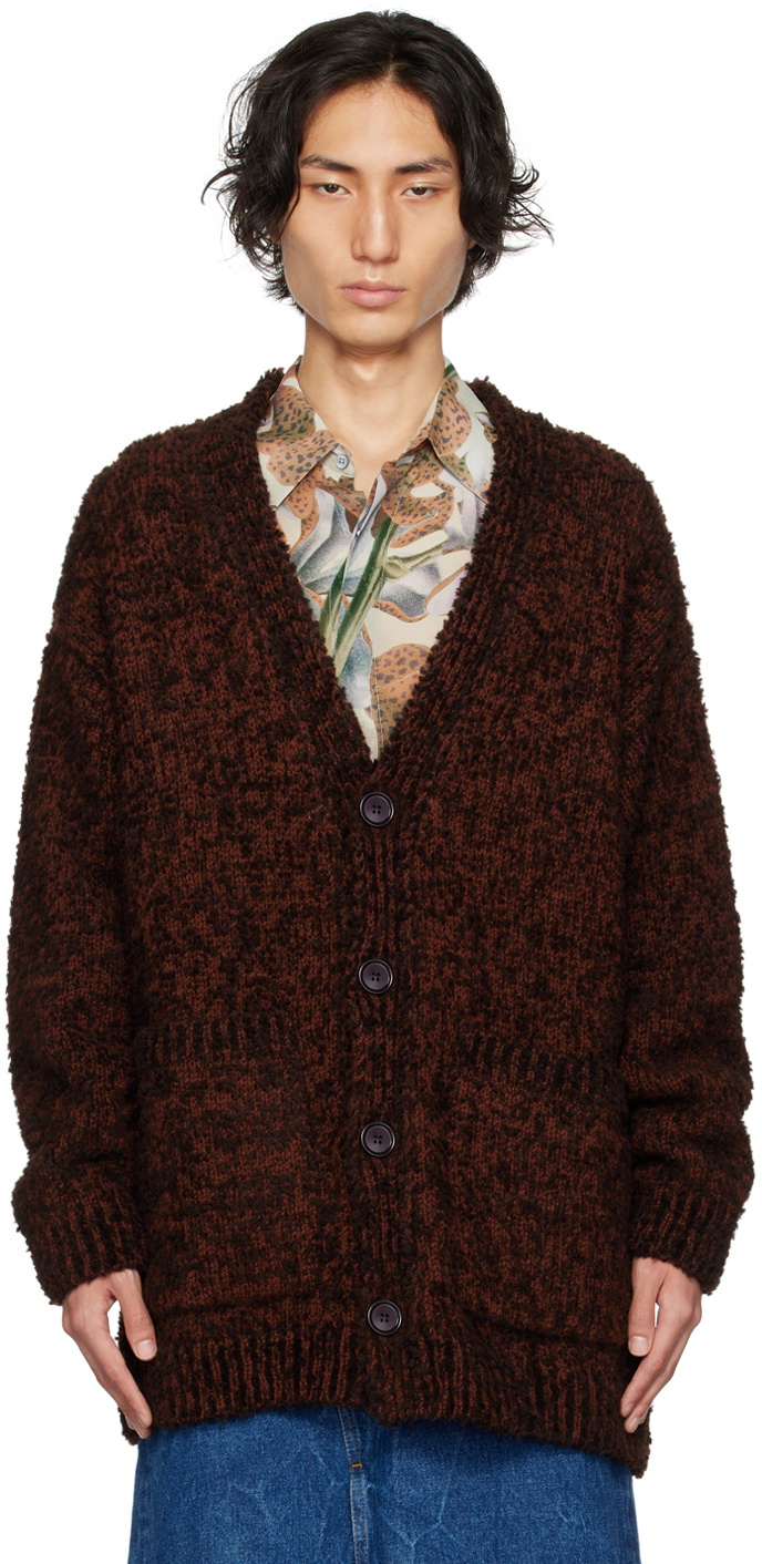 Dries Van Noten Brown Button Cardigan Dries Van Noten