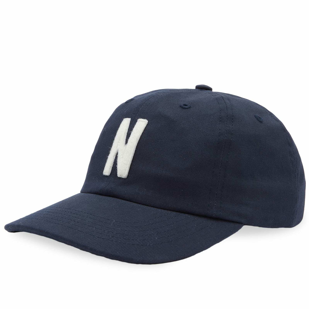 Norse Projects Men's Felt N Twill Sports Cap in Dark Navy Norse Projects
