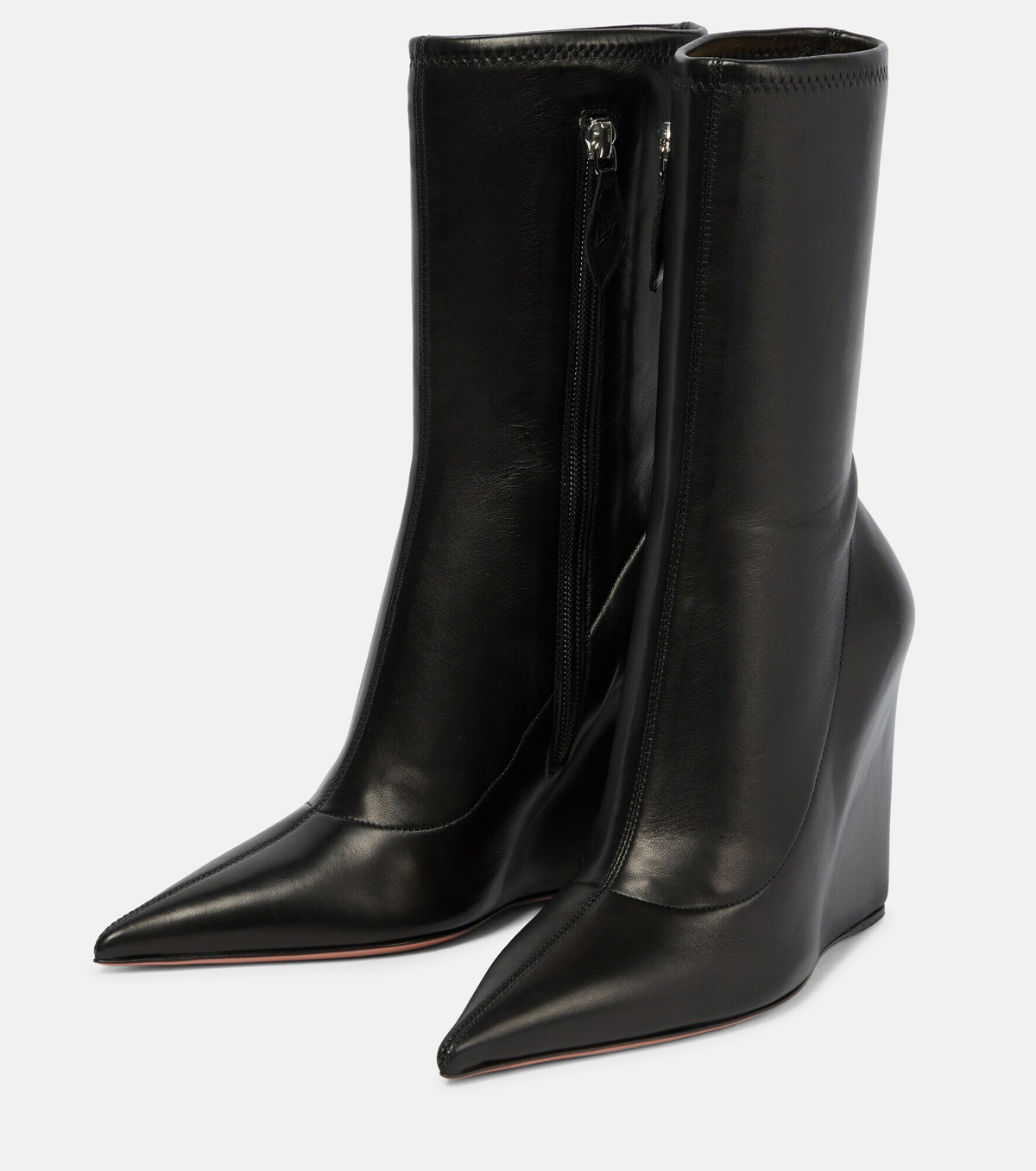 Amina Muaddi - Danielle sock-fit leather ankle boots Amina Muaddi