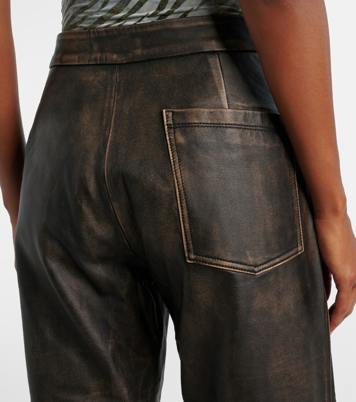 Jacques Wei High-rise leather wide-leg pants Jacques Wei