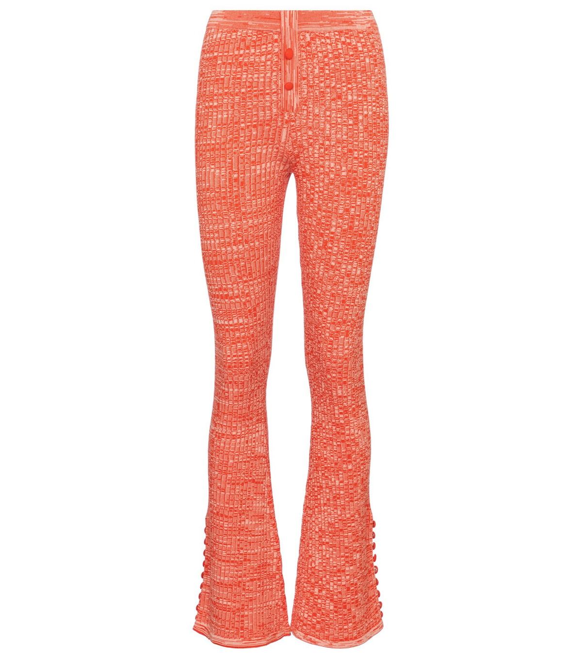 Live The Process - Marl ribbed-knit flared pants Live the Process