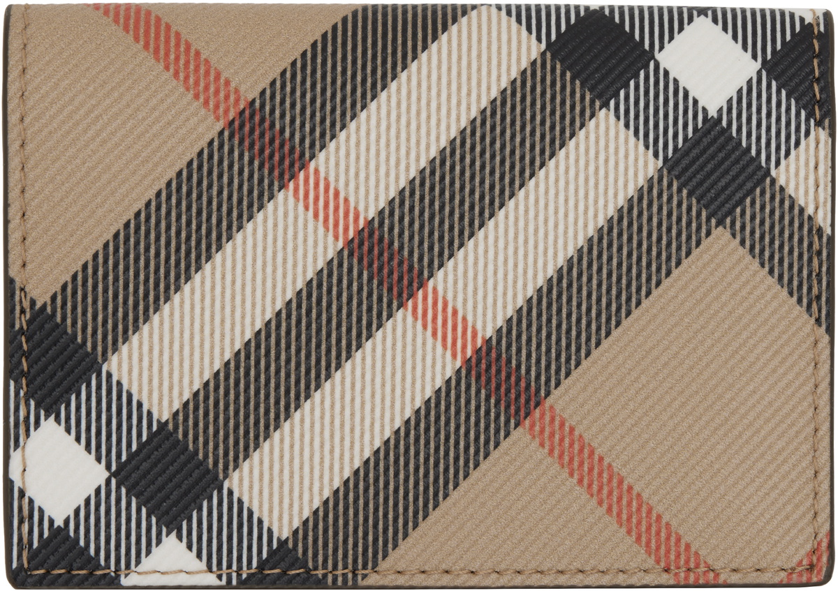 Burberry Beige Check Folding Case Card Holder Burberry