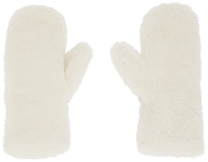 Max Mara White Detachable Mittens Max Mara