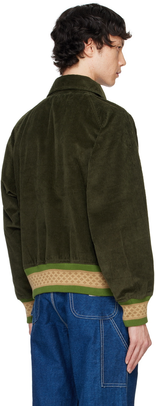 Bode Khaki Peerie Rib Banbury Bomber Jacket Bode