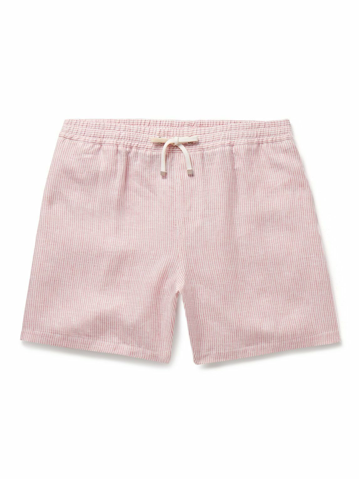 Loro Piana - Arizona Straight-Leg Striped Linen Drawstring Bermuda ...