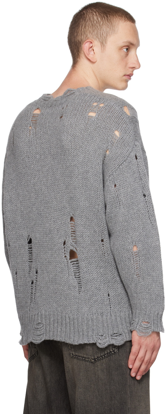R13 Gray Distressed Sweater R13