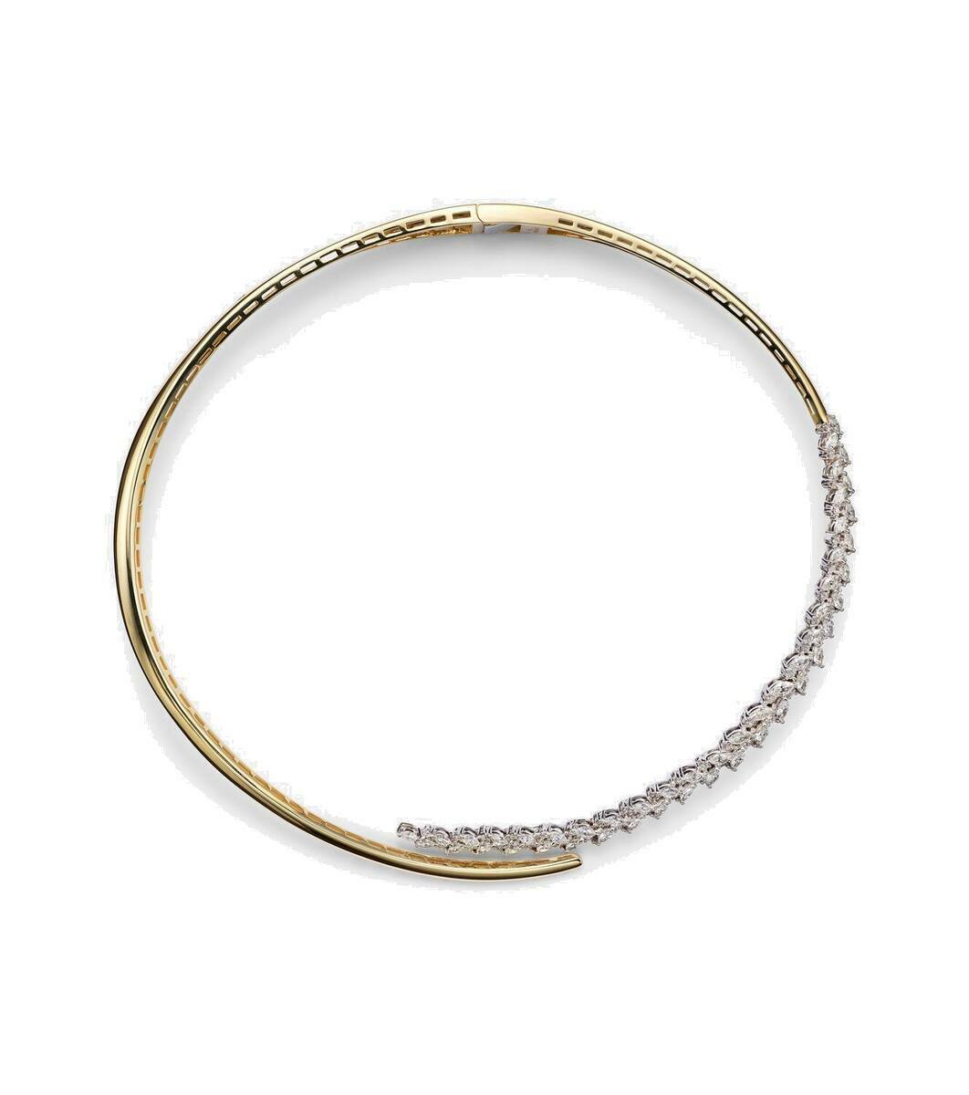Yeprem Golden Strada 18kt white and yellow gold necklace with diamonds ...