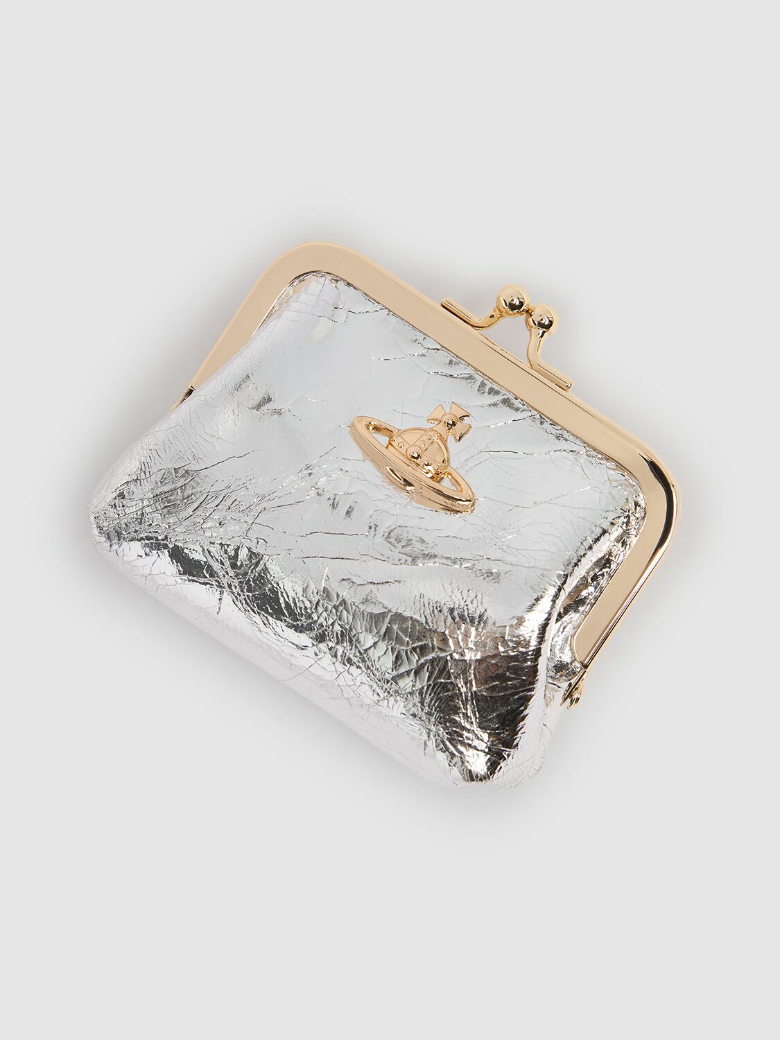 VIVIENNE WESTWOOD Frame Metallic Crinkled Coin Purse Vivienne Westwood