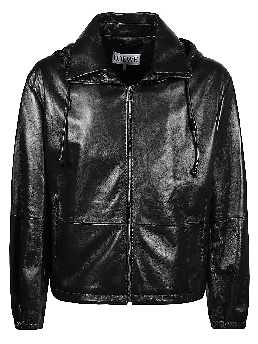 LOEWE - Leather Hooded Jacket Loewe