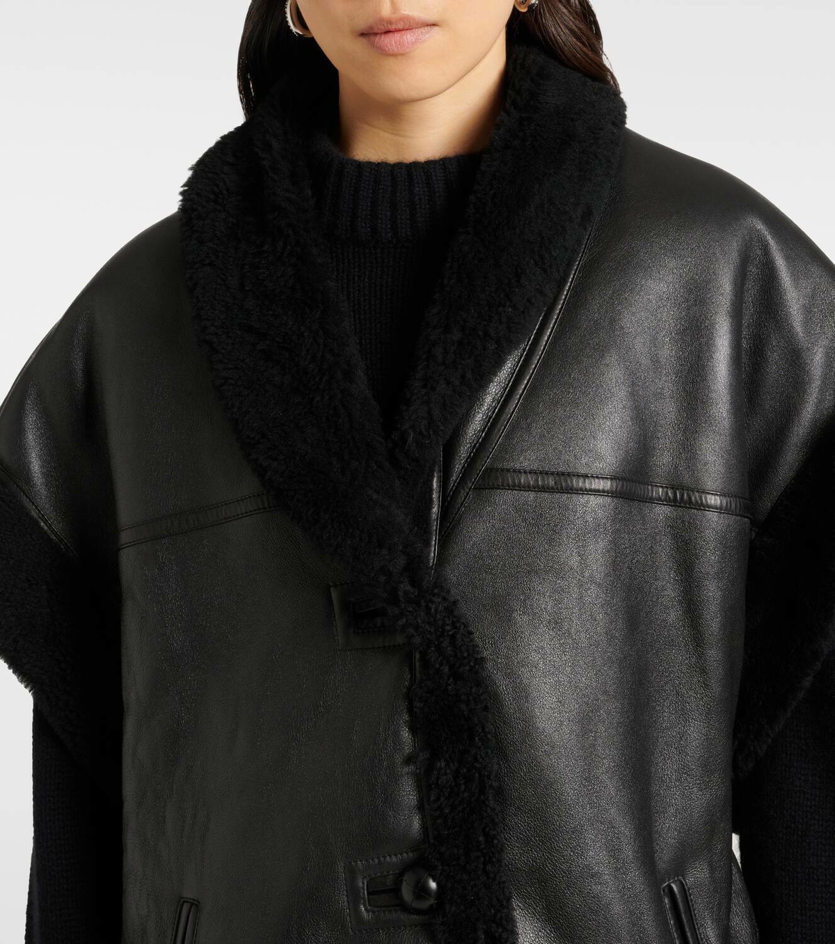 Isabel Marant Medilia shearling-trimmed leather vest Isabel Marant