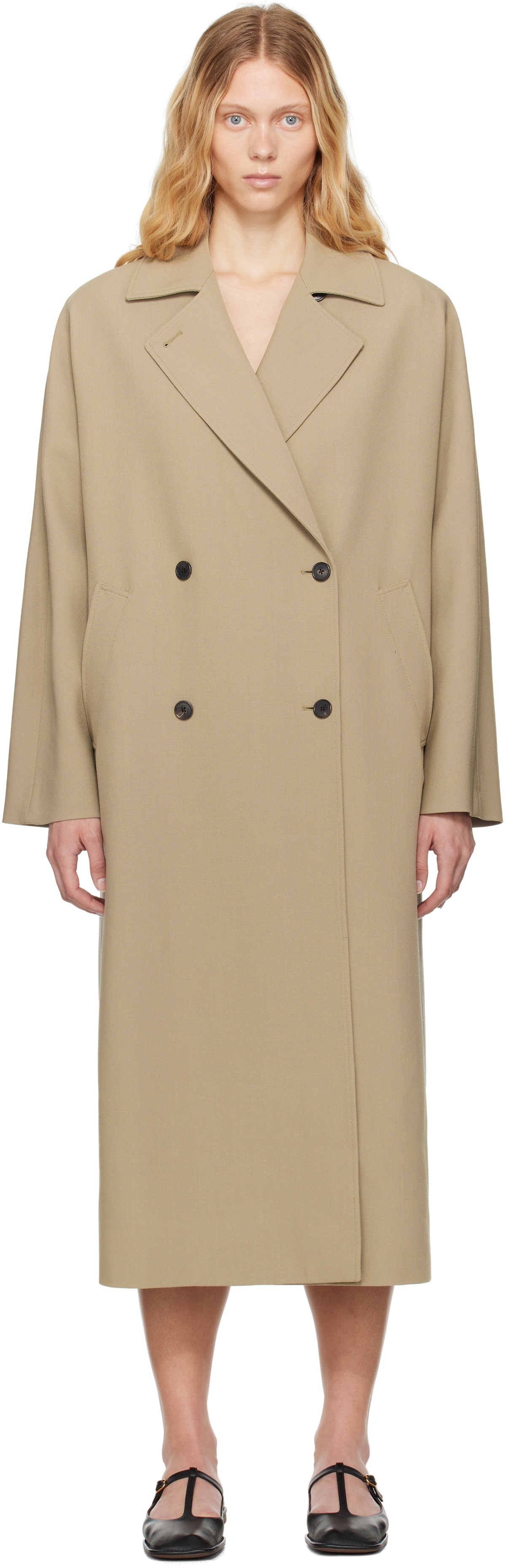The Row Taupe Sable Coat The Row