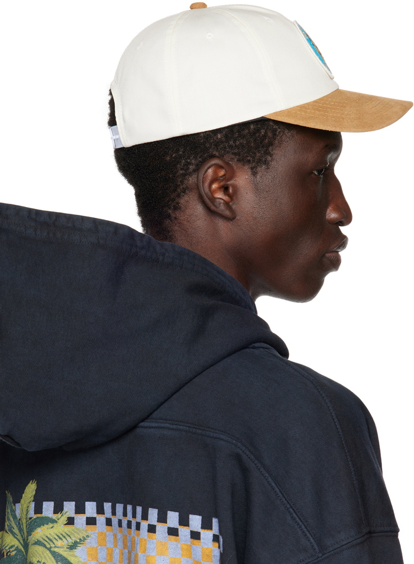 Rhude Off-White & Tan Embroidered Cap Rhude