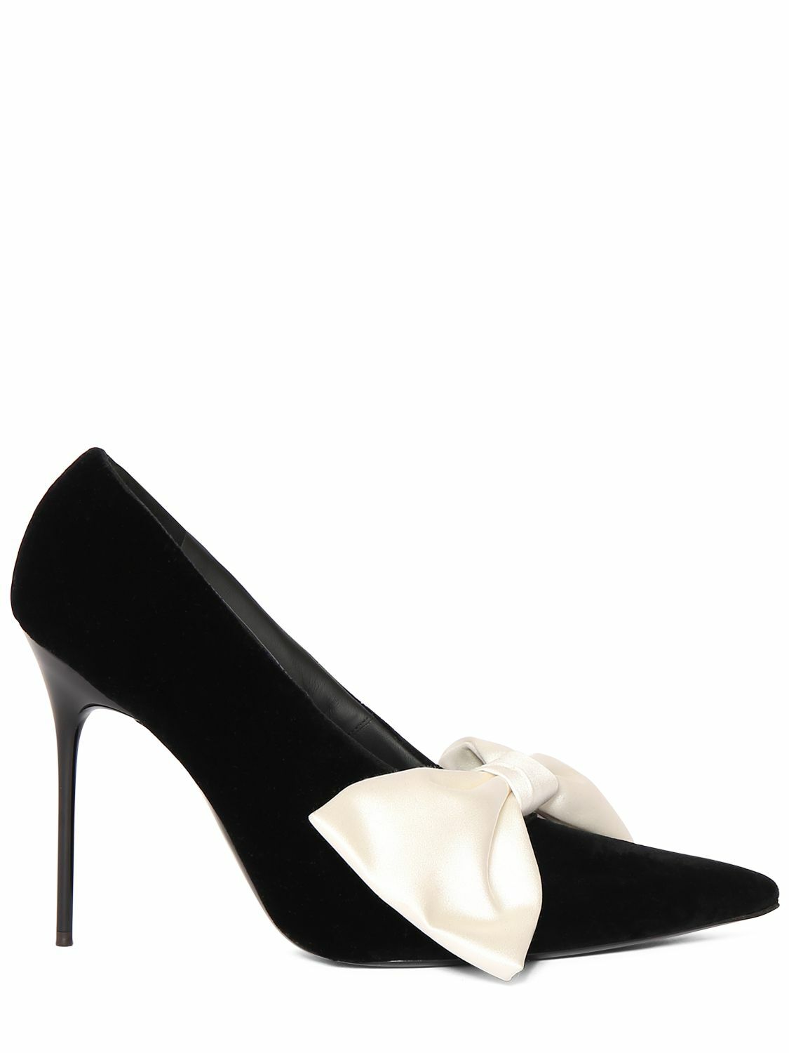 BALMAIN - 100mm Clara Velvet & Satin Pumps Balmain