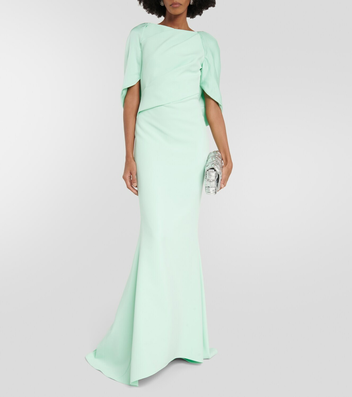 Safiyaa Caped crêpe gown Safiyaa