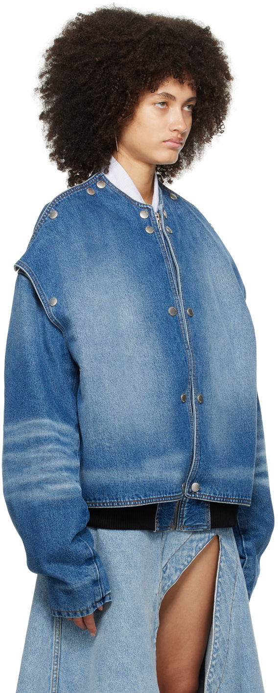 Y/Project Blue Snap Off Denim Bomber Jacket Y/Project