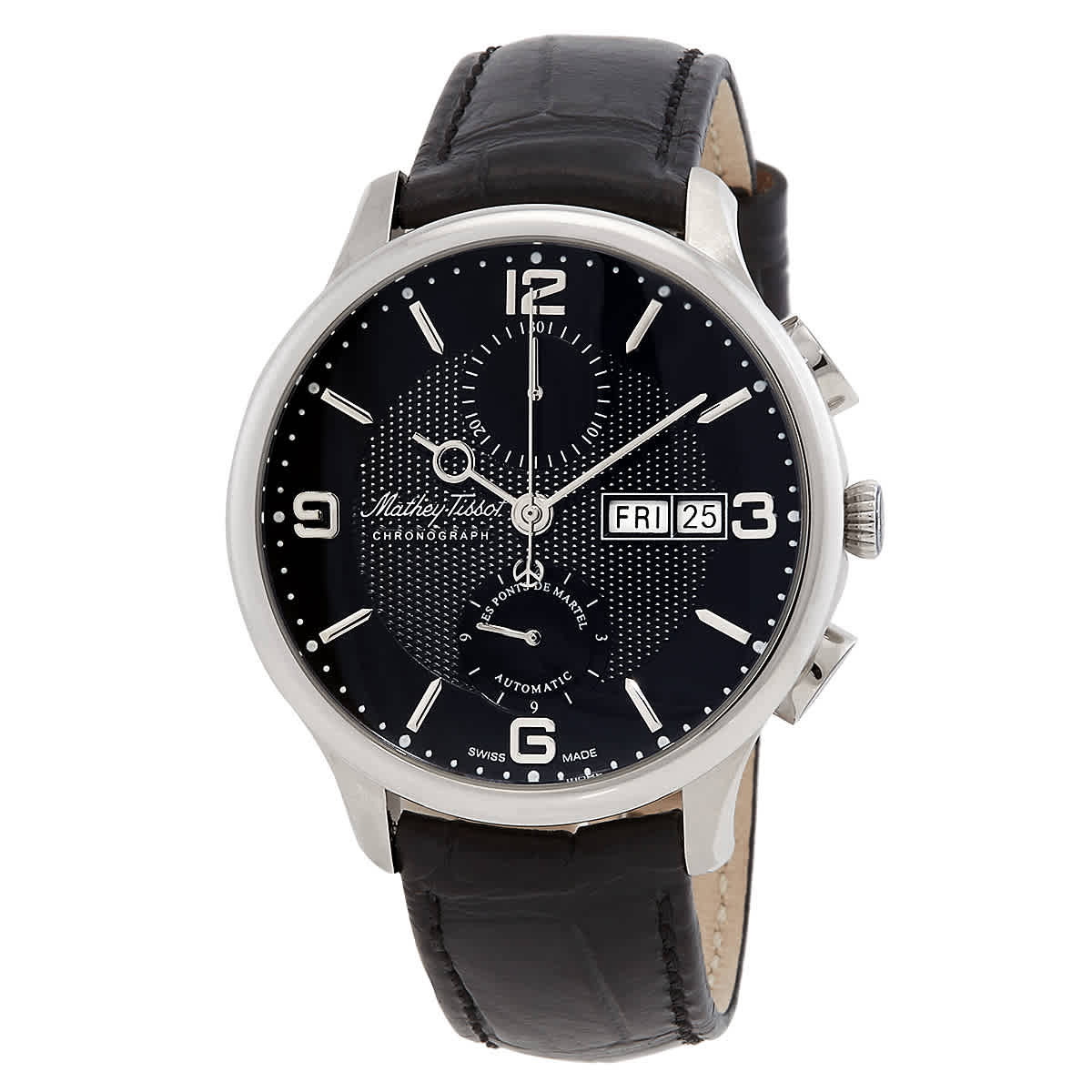 Mathey-Tissot Edmond Chrono Automatic Chronograph Black Dial Mens Watch ...