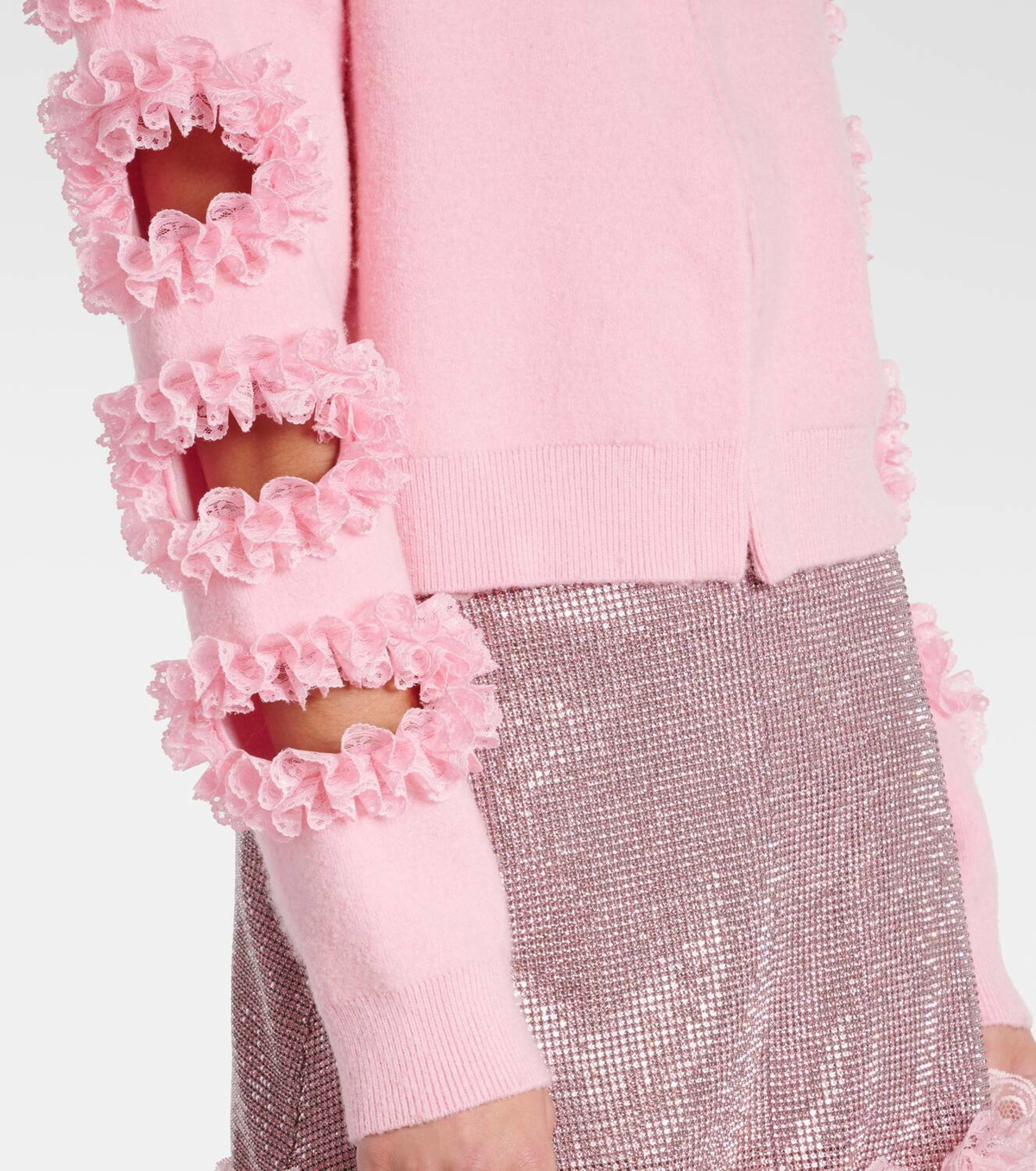 Self-Portrait x Christopher Kane lace-trimmed cardigan Self-Portrait