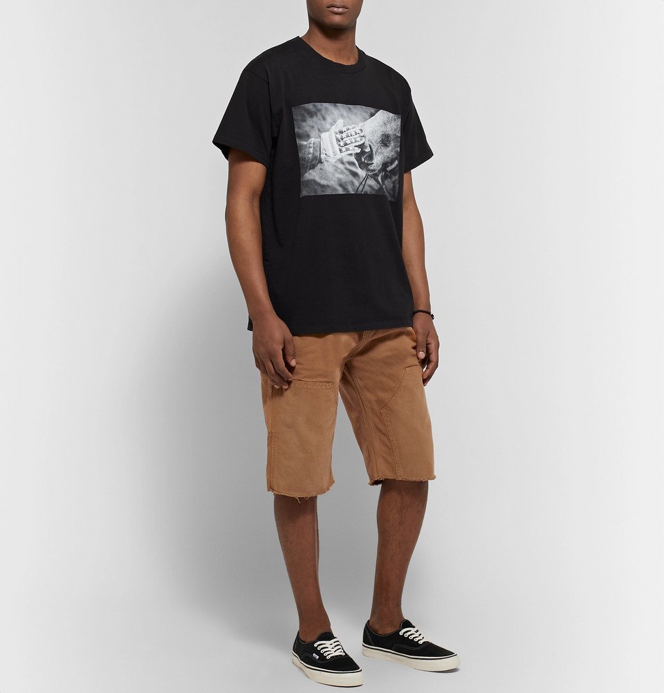 BILLY - Distressed Cotton-Canvas Cargo Shorts - Camel Billy