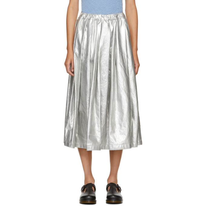 Comme des Garcons Silver Fake Enamel Skirt Comme des Garcons