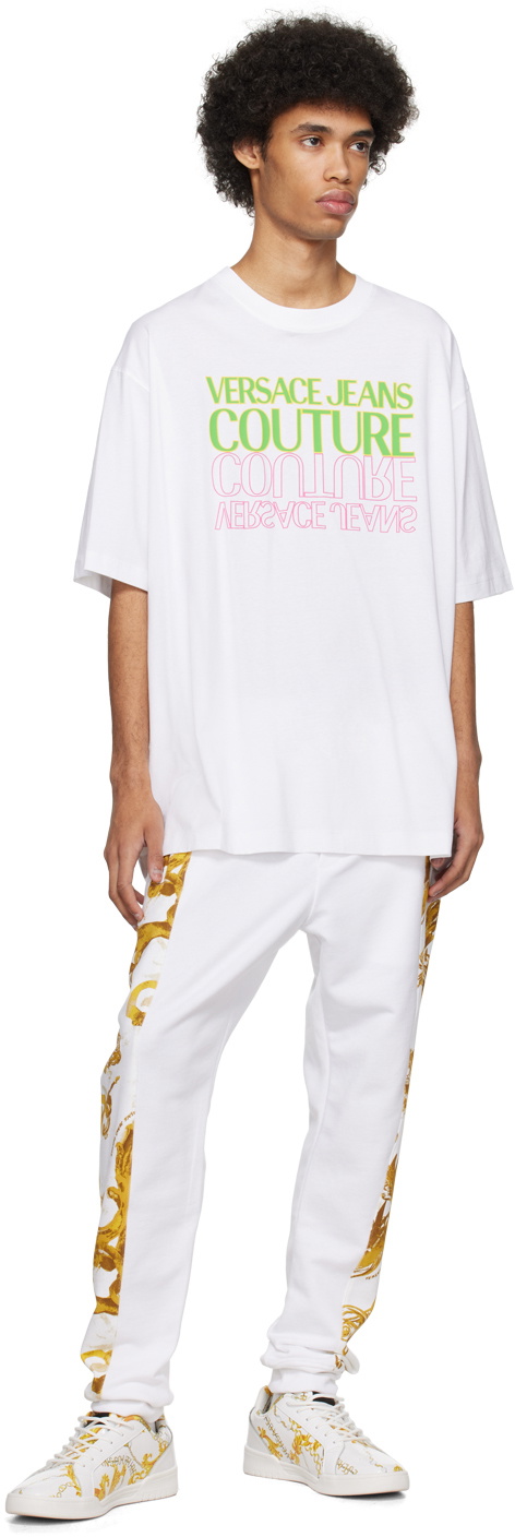 Versace Jeans Couture White Upside Down T-Shirt Versace