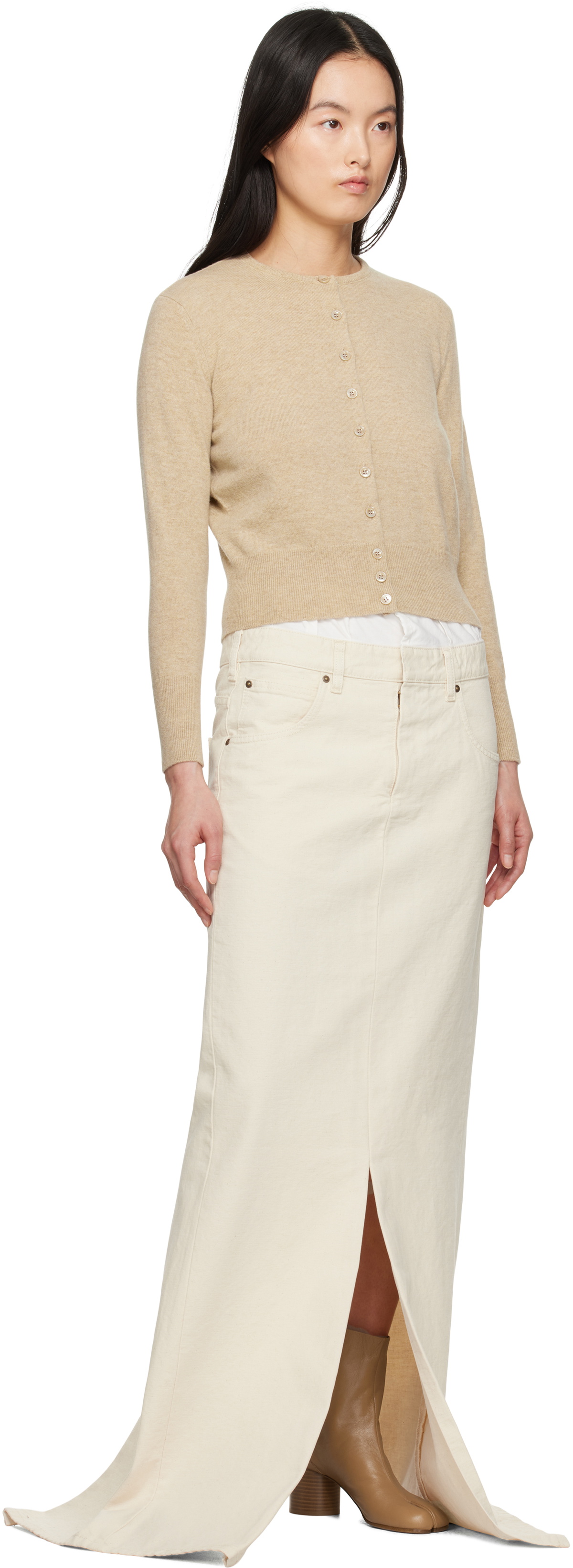Maison Margiela Beige Wool Cardigan Maison Margiela