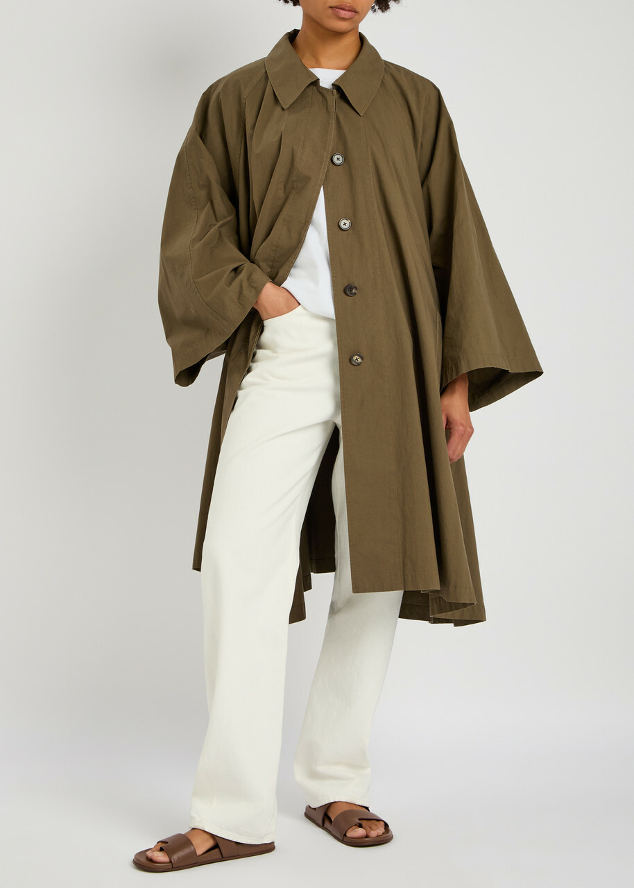 The Row Hugh Grained Leather Sliders Light Brown The Row