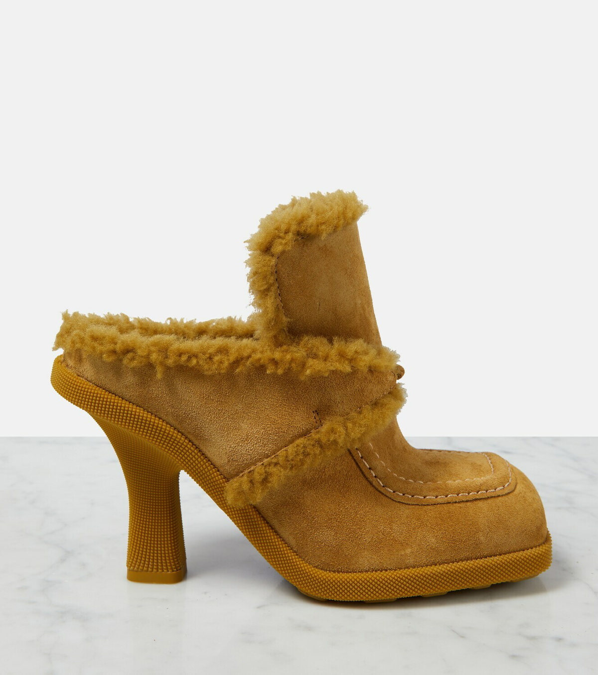Burberry EKD shearling-lined suede mules Burberry