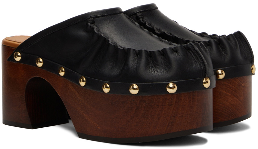 Marni Black Leather Clogs Marni