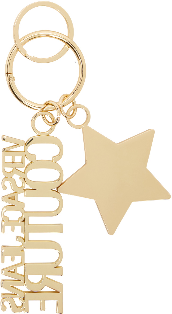 Versace Jeans Couture Black & Gold Stars Keychain Versace