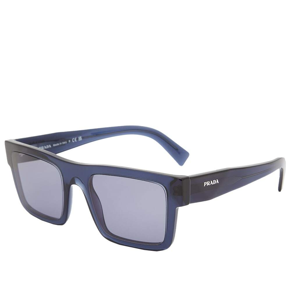 Prada Eyewear Men's PR 19WS Symbole Sunglasses in Black/Blue Prada