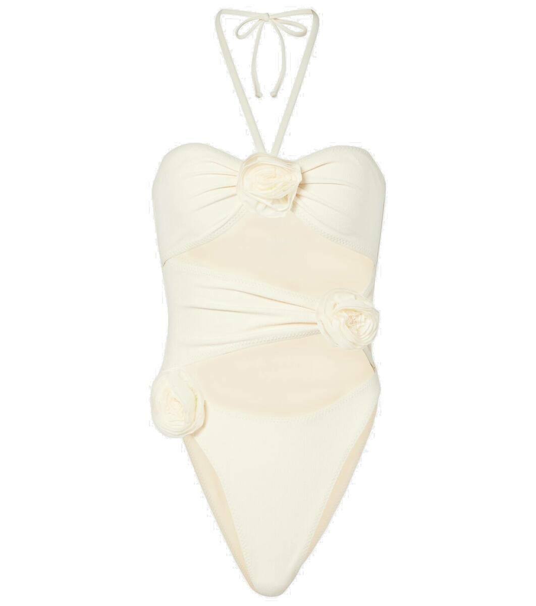 Same Floral-appliqué cutout swimsuit Same