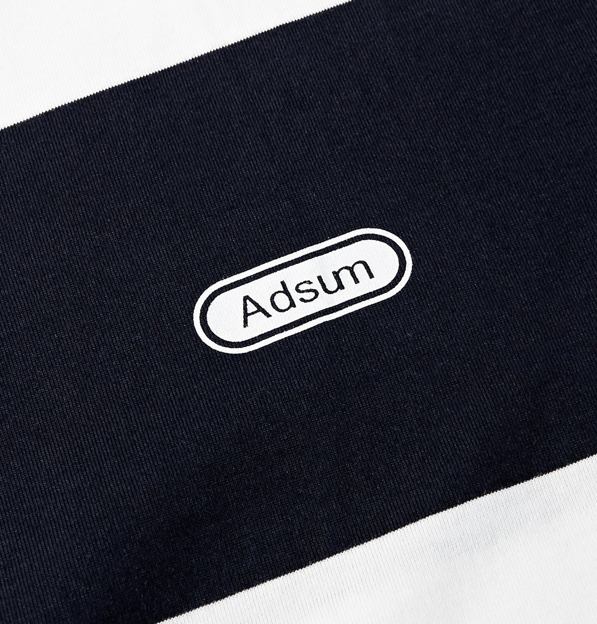 Adsum - Logo-Print Striped Cotton-Jersey T-Shirt - Blue Adsum