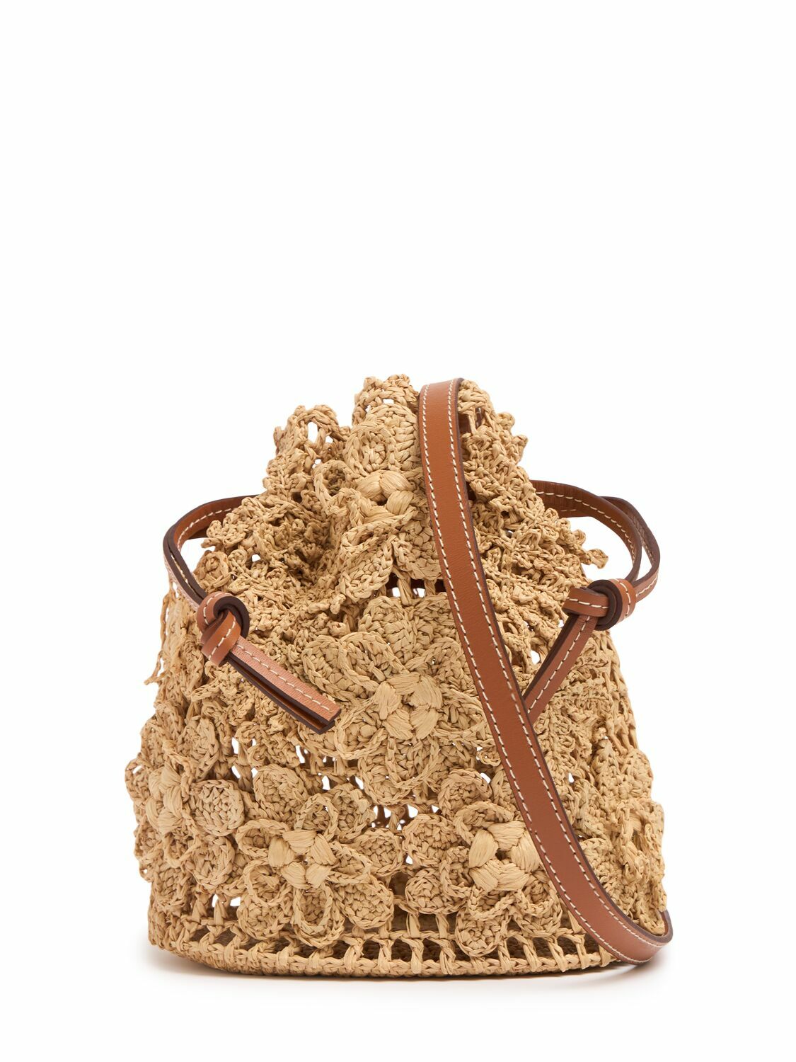 ZIMMERMANN Floral Raffia Bucket Bag Zimmermann