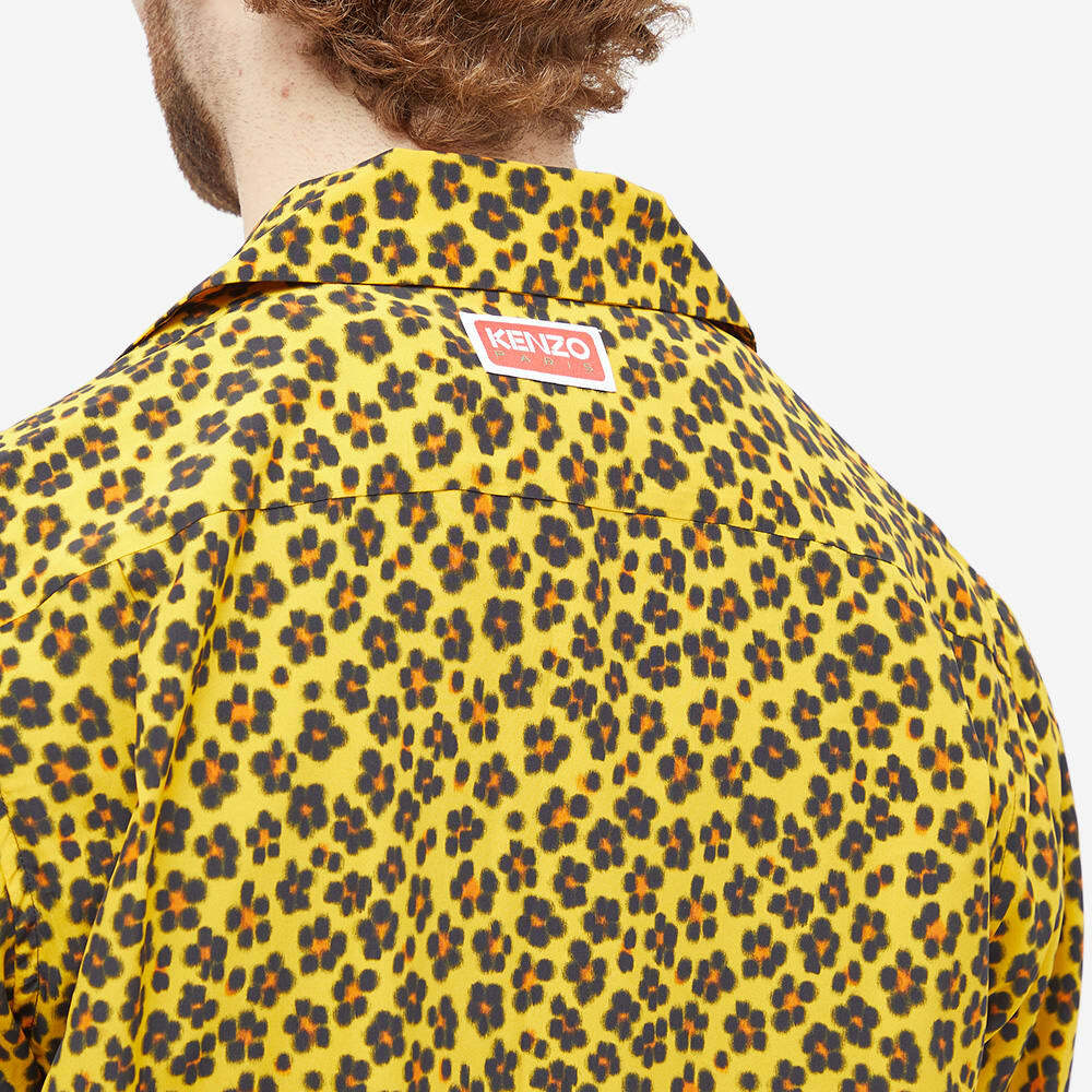 Kenzo Paris Men's Hana Leopard Hawaiian Shirt in Golden Yellow Kenzo