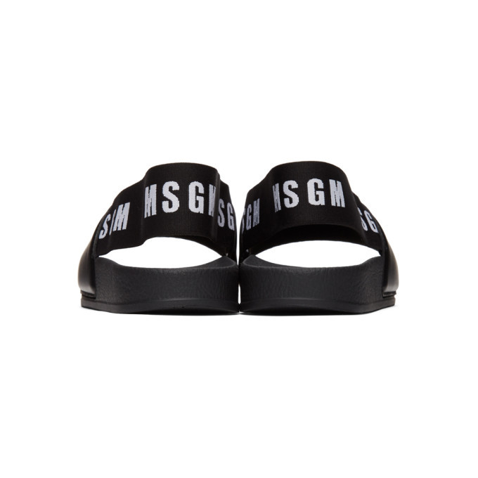 MSGM Black Slingback Slides MSGM