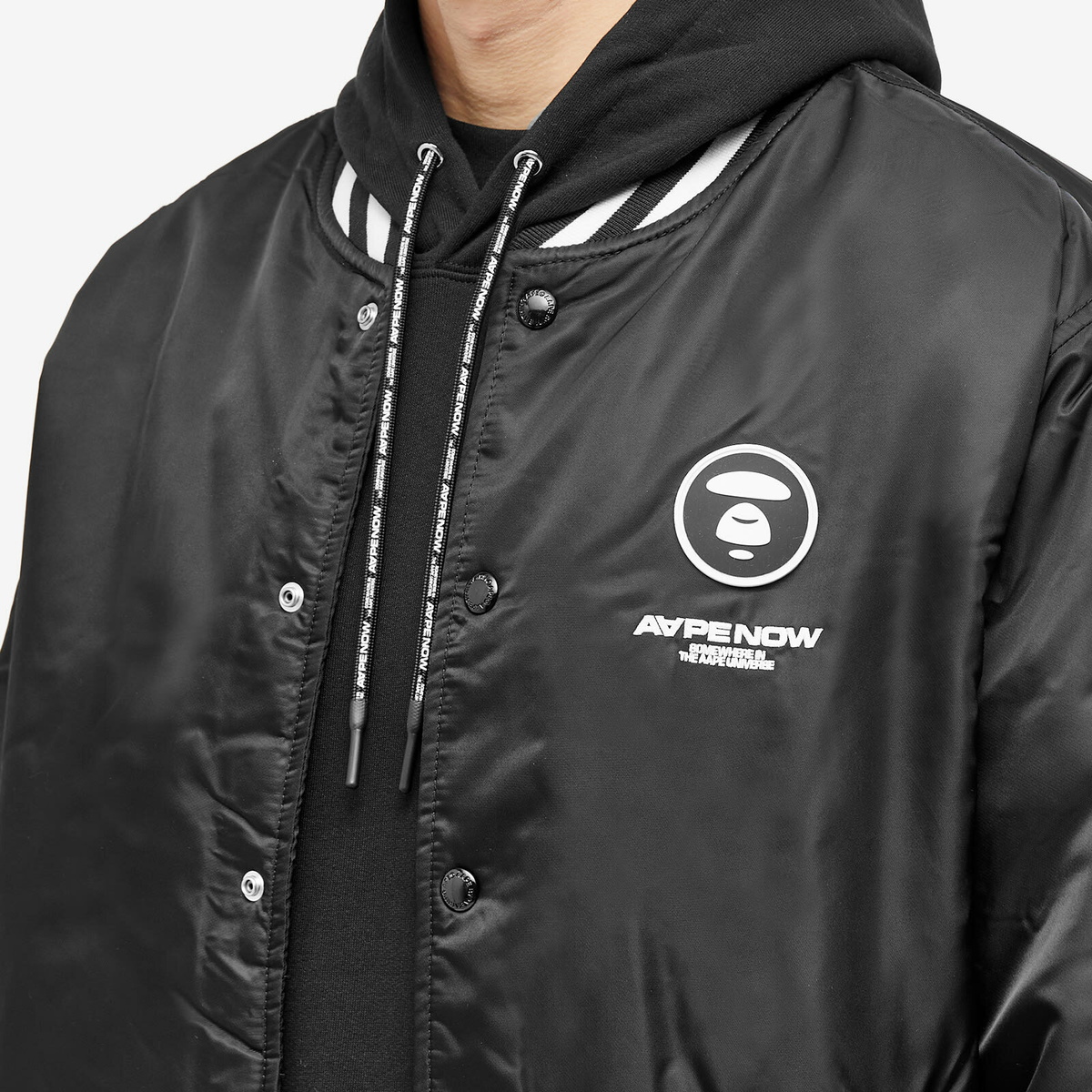 Men's AAPE Now Baseball Padded Jacket in Black AAPE by A Bathing Ape