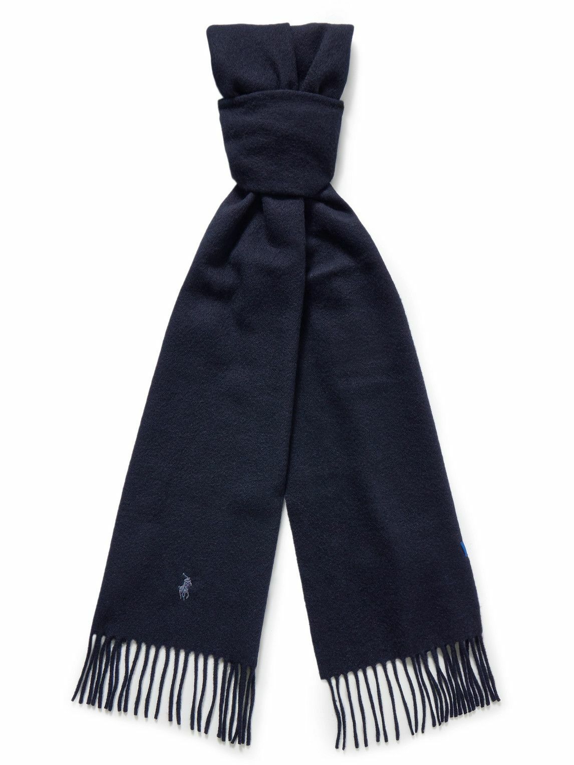 Polo Ralph Lauren - Logo-Embroidered Fringed Cashmere Scarf Polo Ralph ...