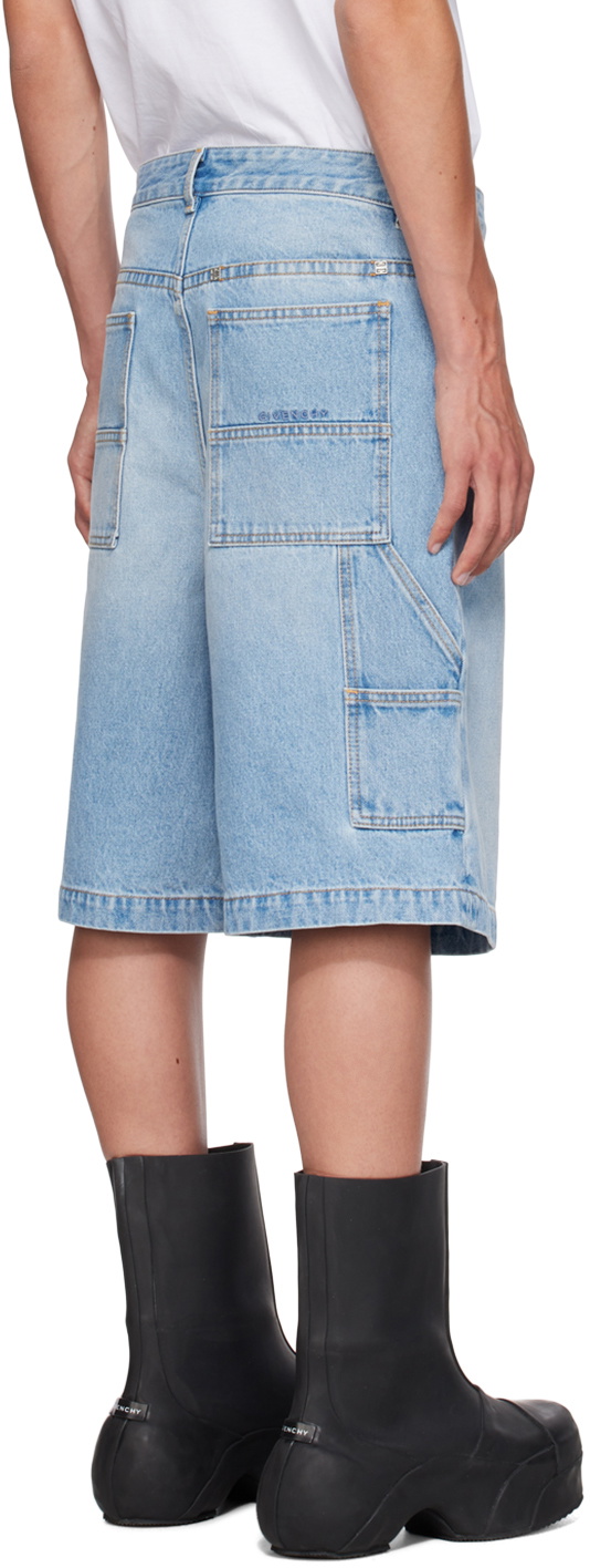 Givenchy Blue Hammer Loop Denim Shorts Givenchy