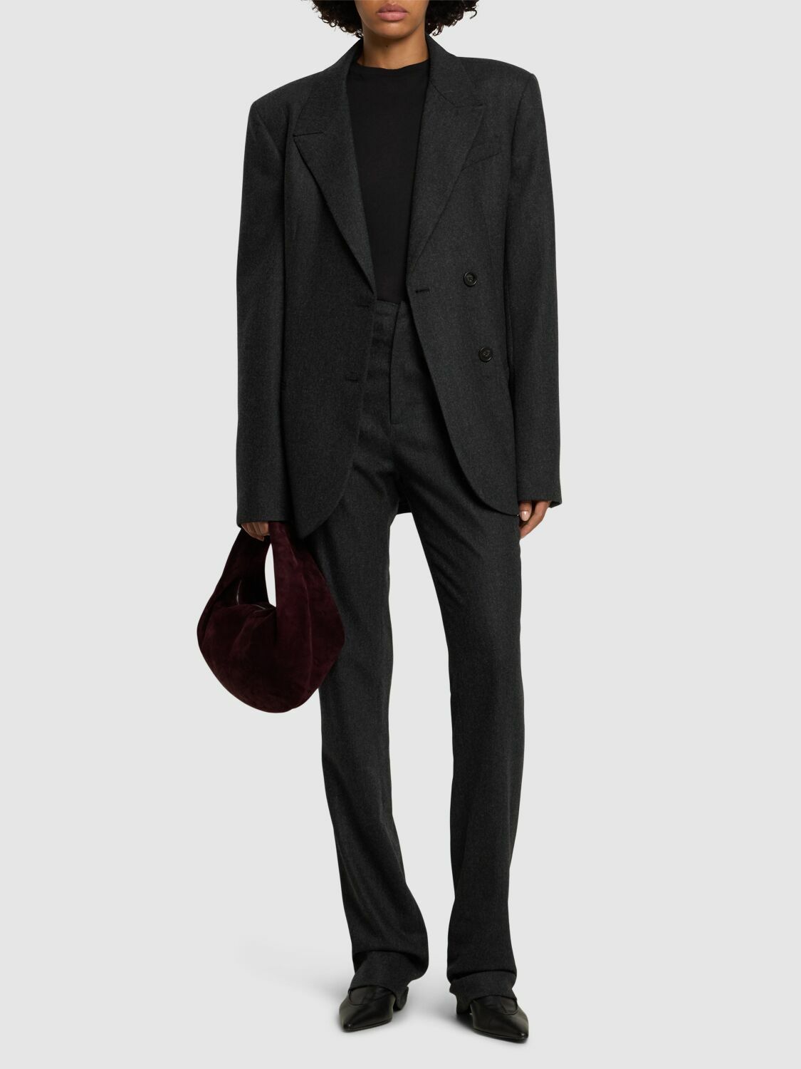 THE FRANKIE SHOP Morrison Stretch Wool Straight Pants The Frankie Shop