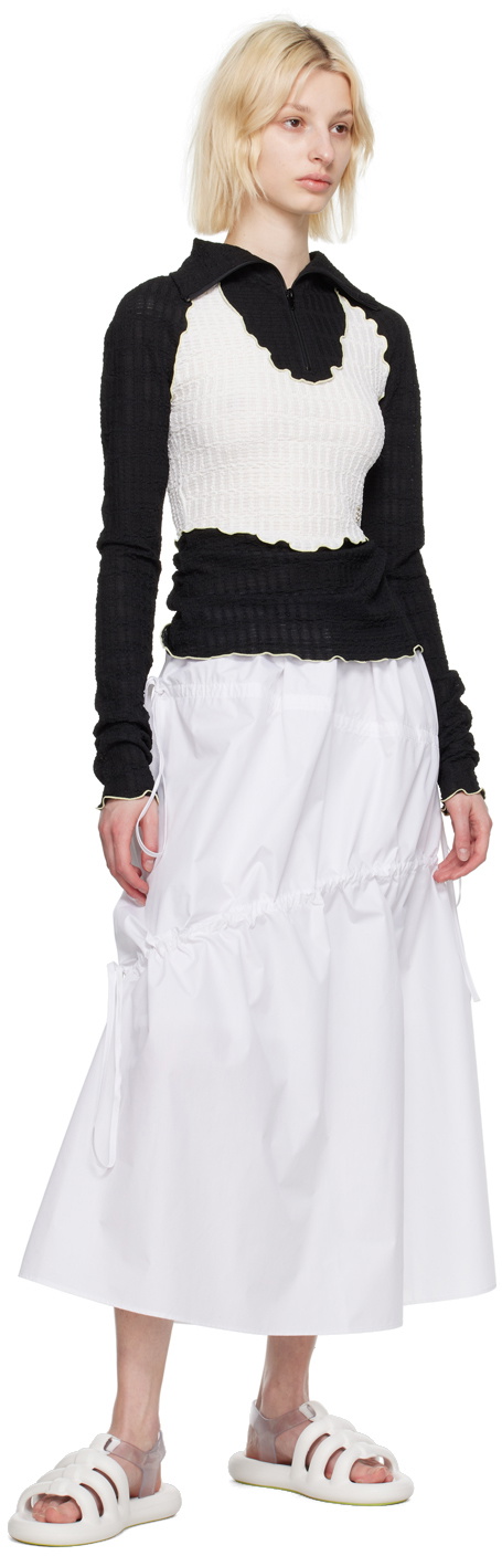 Kijun White Drawstring Maxi Skirt Kijun