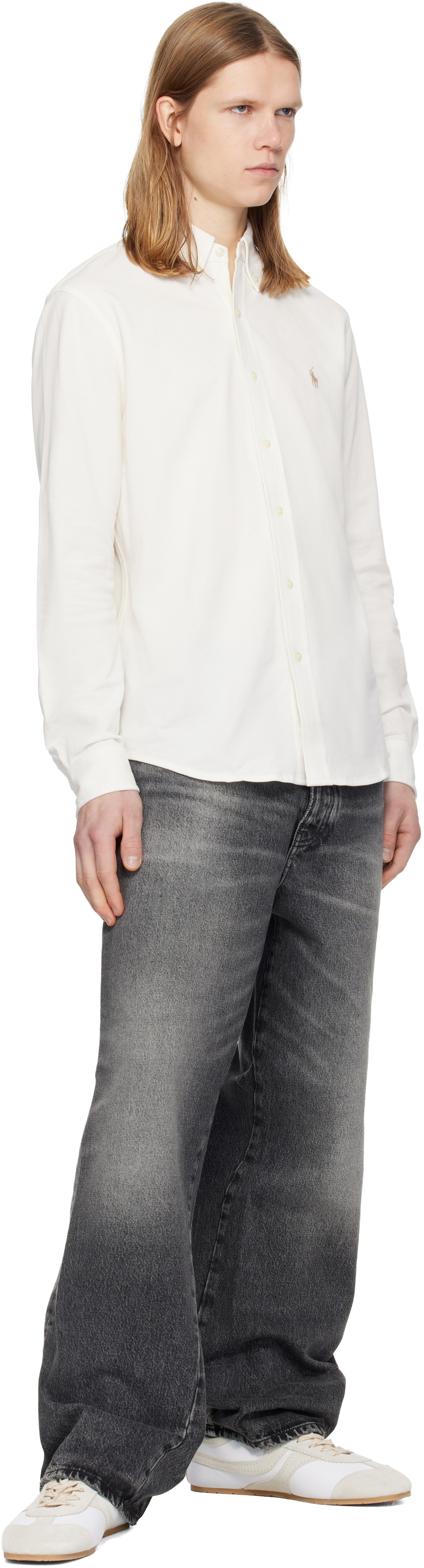 Polo Ralph Lauren Off-White Featherweight Mesh Shirt Polo Ralph Lauren