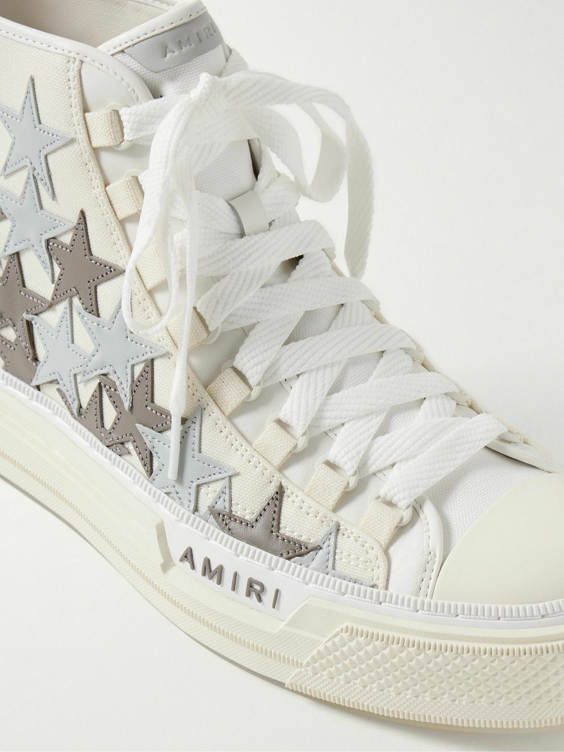 AMIRI - Stars Court Leather and Rubber-Trimmed Appliquéd Canvas High ...